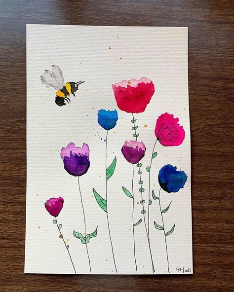 Watercolor Flower Paintings Poppy Flower Painting Learn Watercolor