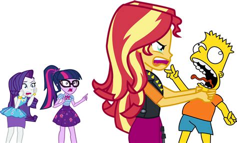 Safe Artist Urhangrzerg Rarity Sci Twi Sunset Shimmer