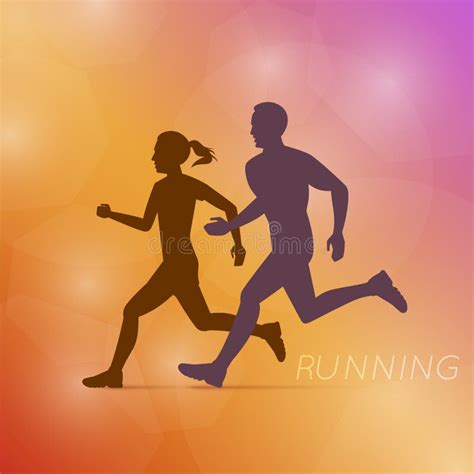 Couple Running Marathon Runner Man And Woman Running Together Graphic
