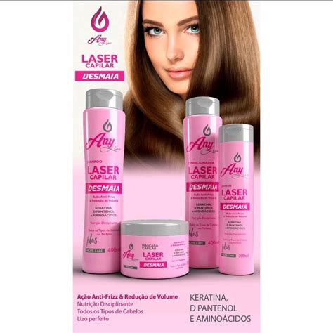 Kit Capilar Laser Desmaia Any Liss 4 Itens Shampoo Condicionador
