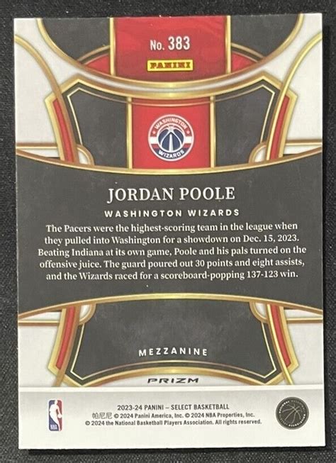 2023 24 Panini Select NBA Jordan Poole 383 Mezzanine Blue Silver Prizm