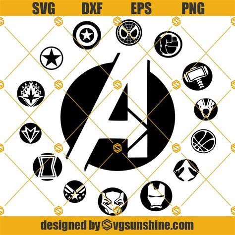 Avengers Logos Circle SVG Bundle Avengers SVG