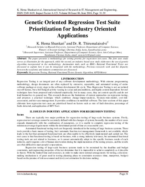 pdf genetic oriented regression test suite prioritization for industry oriented applications
