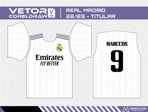 Arte Camisa Titular Real Madrid 2023 Produtos Elo7