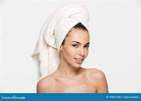 Beauty Portrait Of A Seductive Attractive Half Naked Woman Stock Photo