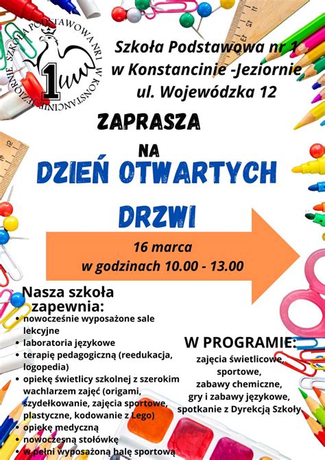 Dzień otwarty Zapraszamy Szkoła Podstawowa Nr 1 w Konstancinie