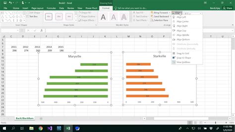 Side By Side Bar Chart Back Back Bar Chart In Excel Youtube