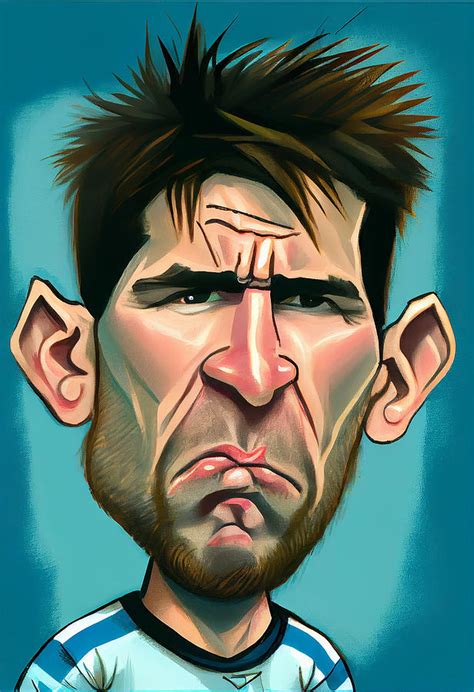 Lionel Messi Caricature Mixed Media By Stephen Smith Galleries Fine