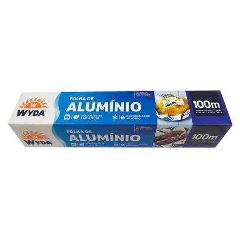 Rolo de Papel Alumínio 30 Cm x 100 Metros Wyda Papel Alumínio