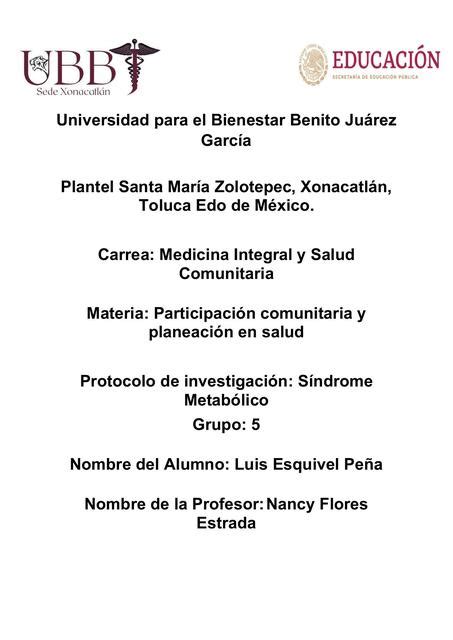 Síndrome metabólico ESPM MEDICINA uDocz