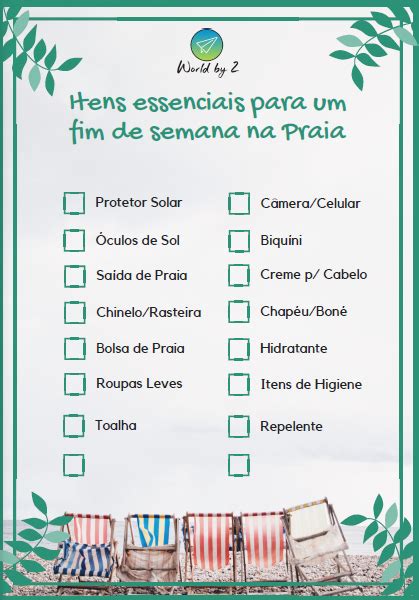 Para Baixar Itens Para Um Fim De Semana Na Praia World By 2 Dicas