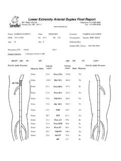 Lower Extremity Arterial Duplex Final Report Lower Extremity