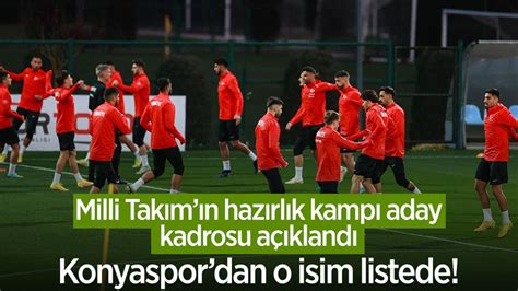 U19 Milli Takımı hazırlık kampı aday kadrosu belli oldu Konyaspor dan