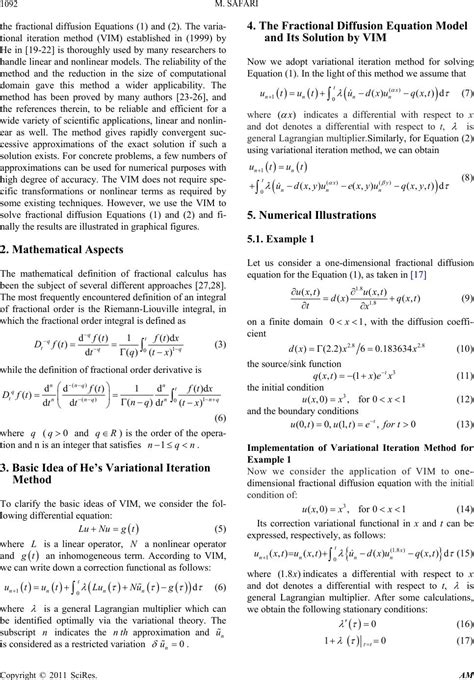 application of he s variational iteration method for the analytical solution of space fractional