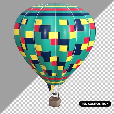 Premium Psd Hot Air Balloon Isolated D Rendering