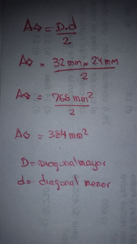 Como Calcular El Lado De Un Rombo Cuyas Diagonales Miden 32 Mm Y 24mm