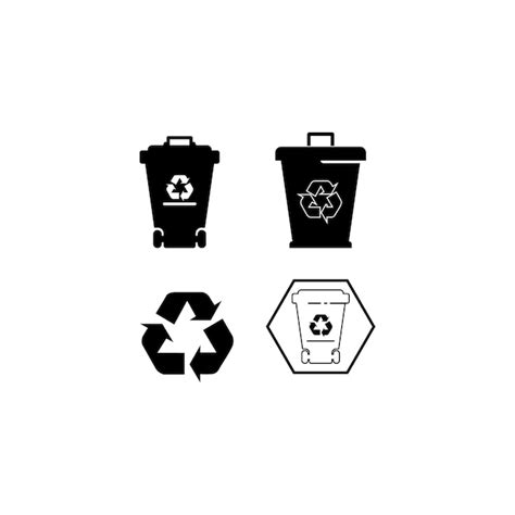 Papelera Logo Icono Vector Plantilla Dise O Vector Premium