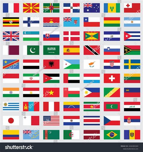 Flag Vectors Flag Different Countries Ndependent Stock Vector Royalty