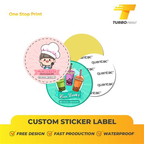 Jual Cetak Stiker Label Custom Bulat Label Kemasan Produk Makanan