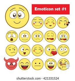 All Type Emojis Emoticons Flat Vector เวกเตอรสตอก ปลอดคาลขสทธ