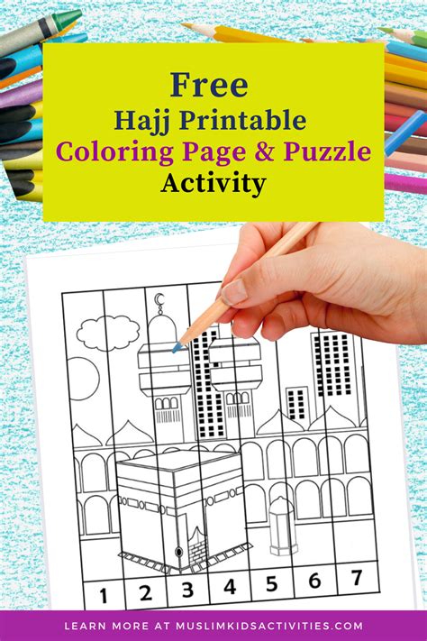 Free Hajj Coloring Page And Puzzle Activity