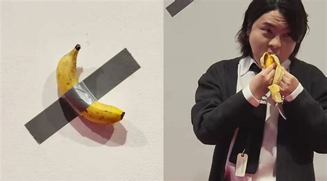 Hungry Student Eats Artwork Of A Banana Duct Taped To A South Korean
