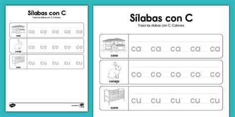 Practicar las sílabas con C Twinkl USA teacher made
