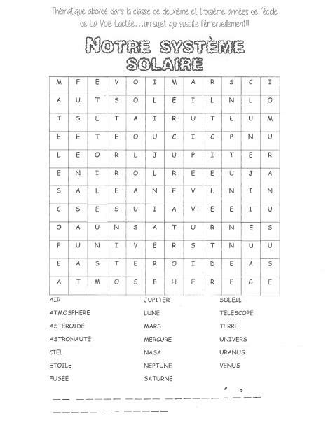 Mot mystère du système solaire Magazine Zig Zag