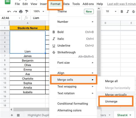 How To Quickly Merge Cells In Google Sheets Merge Unmerge Without