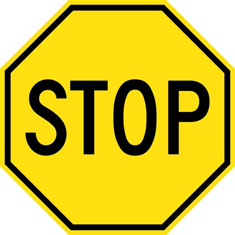 Yellow Stop Sign Traffic Control Safety PNG PNG All
