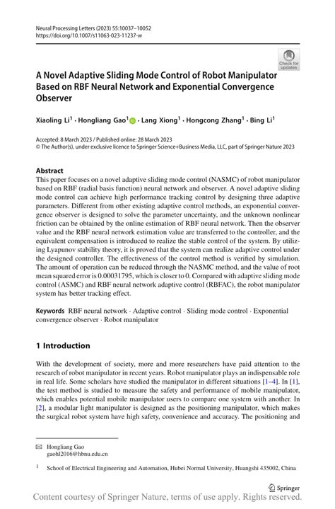 a novel adaptive sliding mode control of robot manipulator based on rbf neural network and