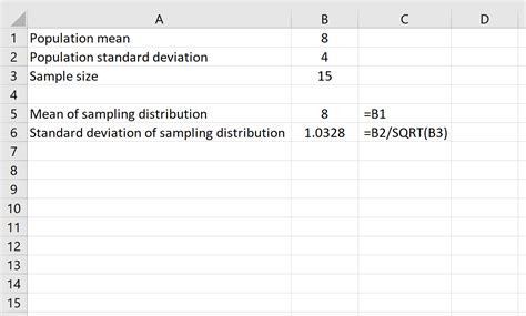how to apply the central limit theorem in excel