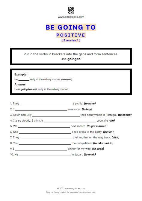 Going To Future Positive And Negative ESL Worksheets