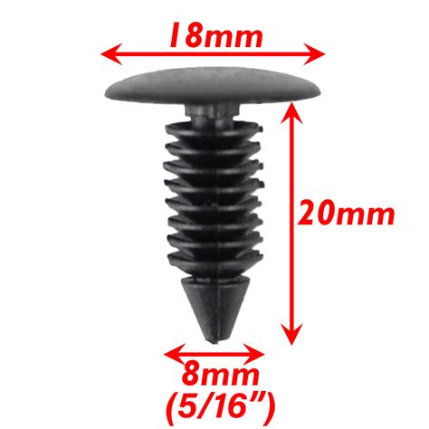 X Mm Bumper Clips Auto Car Hole Plastic Rivets Fastener Fender