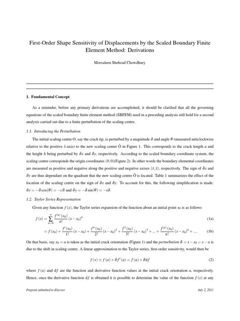 first order shape sensitivity of displacements by the scaled boundary finite element method