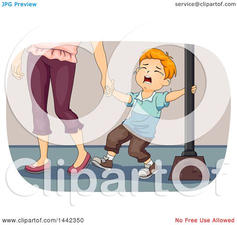 Clipart Of A Red Haired Caucasian Boy Wailing Throwing A Temper