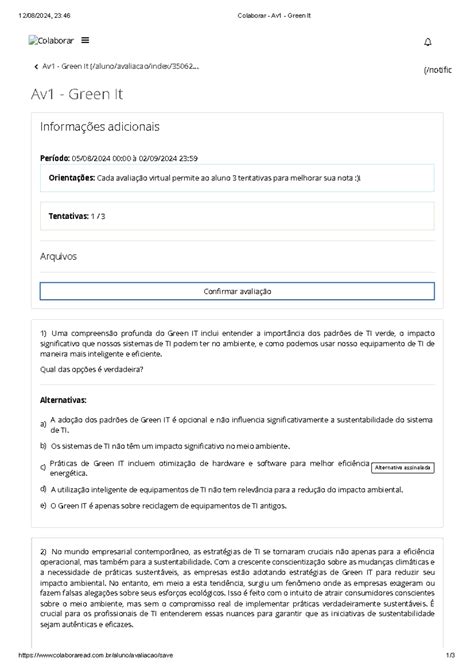 Colaborar Av1 Green It Av1 Green It Aluno Avaliacao Index