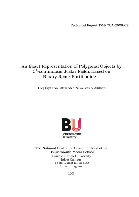 pdf an exact representation of polygonal objects by c1 continuous scalar fields based on