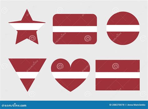Latvia Flag Vector Icons Set Of Illustrations Stock Illustration