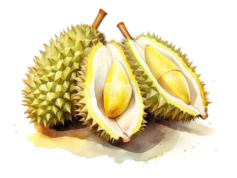 Watercolor Durio Stock Illustrations 7 Watercolor Durio Stock