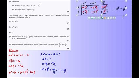 quadratics alpha beta roots youtube