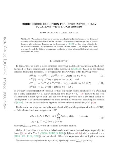 model order reduction for stochastic delay equations with error bounds deepai