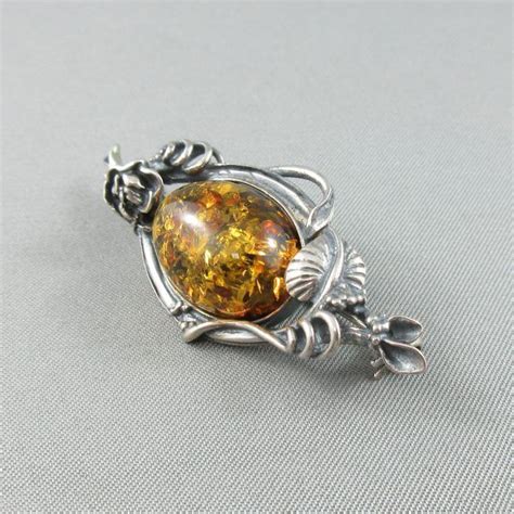 Broche Ambre Argent La Bo Te Bijoux
