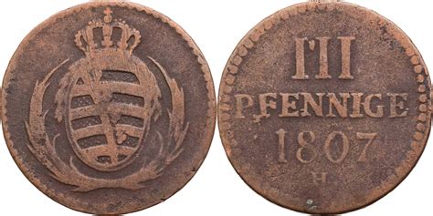 Sachsen Albertinische Linie Pfennige H Friedrich August