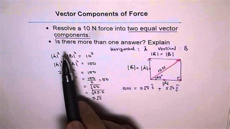 resolve vector force in equal rectangular components youtube