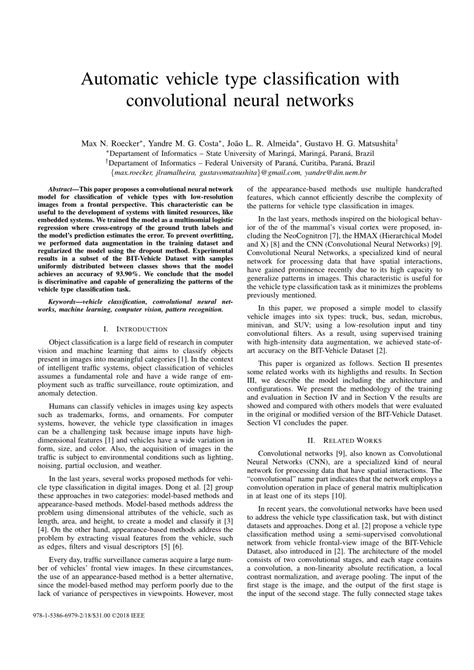 pdf automatic vehicle type classification with convolutional neural networks