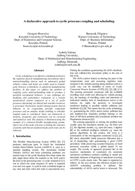 pdf a declarative approach for agvs modeling and cyclic scheduling grzegorz bocewicz