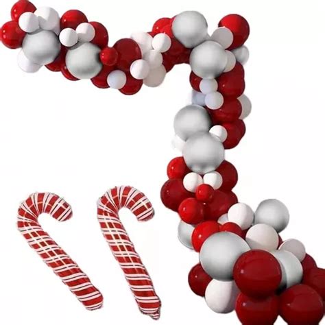 Arco Globos Rojos Blancos Fiestas De Navidad Kit Cumplea Os Mercadolibre
