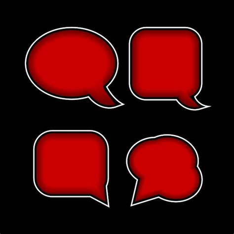 Colección de iconos de chat de burbuja roja 3d Vector Premium