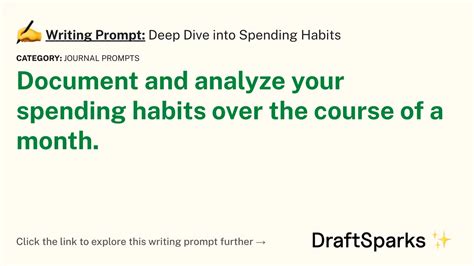 Writing Prompt Deep Dive Into Spending Habits DraftSparks